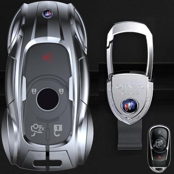 商品名: RemoteOverstock (シルバー) 高耐久 亜鉛合金 MOD CASE リモートキーフォブカバー シェルホルダー (2016-2021+) ビュイック エンクレーブ アンコール エンビジョン ラクロス リーガル スマート...