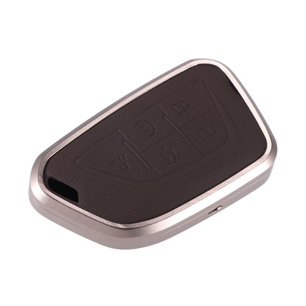 商品名:  VekAuto 5 Button Car Smart Key Fob Case Compatible for Cadillac Escalade CT5 CT6 2020-2022, Protective Faux Leathe...