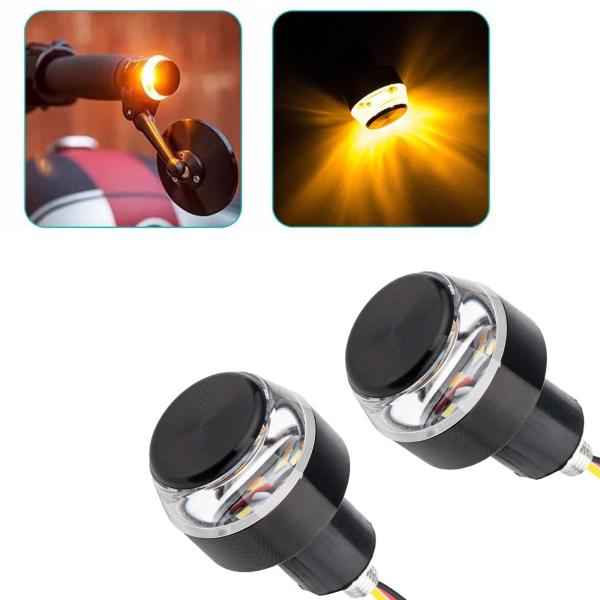 商品名: Sodcay 2個 オートバイウィンカーライト 12V ユニバーサルオートバイハンドルバーLED オートバイハンドルバーエンドライト ウィンカーライトとサイドマーカーライトまたはランニングライト用 (ホワイト/イエローライト) S...
