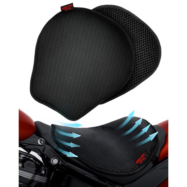 商品名: Badass Moto 3D メッシュ エアフローシートパッド クルーザー Motorcycle Seat Cushion - Cooling Motorcycle Seat Pad with 3D Mesh Air Flow M...