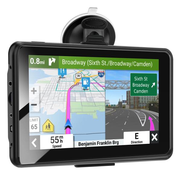 商品名: 2023年 GPSナビゲーション トラック車用 7インチ 2.5Dスクリーン 商用ドライバー セミトラック GPS 世界地図ナビゲーションシステム 8GB 256M 音声ガイダンスと速度制限警告付き 生涯無料地図更新 2023 N...