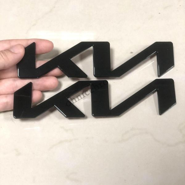 商品名:  ATIMAX 2X Front Hood Rear New for KN Logo Emblem Badge Gloss Black for 2018~22 Kia Stinger 17 * 4cm (Gloss Black)ブ...