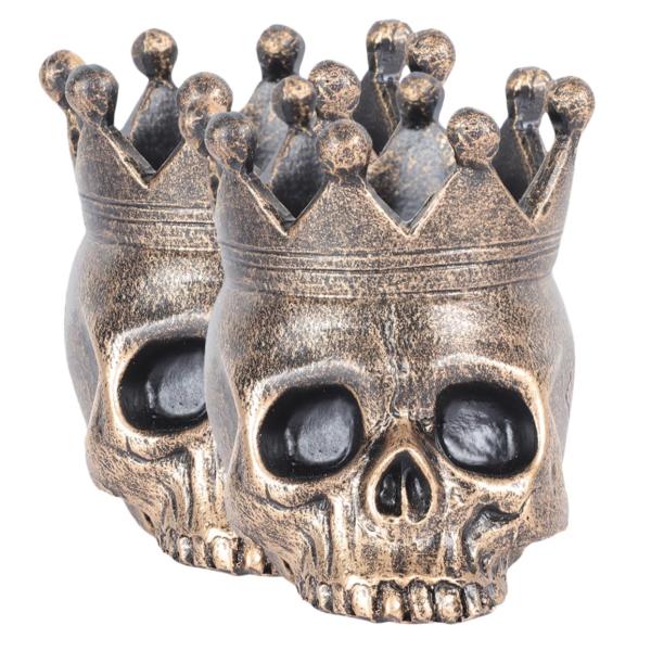 商品名:  2pcs Skull Candle Holder Spooky Decor Skull Candlestick Holder Skull Head Figure Halloween Candle Holder Centerpie...