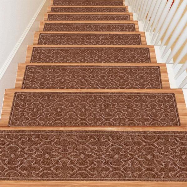 商品名:  15Pcs Stair Treads for Wooden Steps Indoor with Self Adhesive, 8"x30" Non Slip Stair Runners-Peel &amp; Stick Indo...