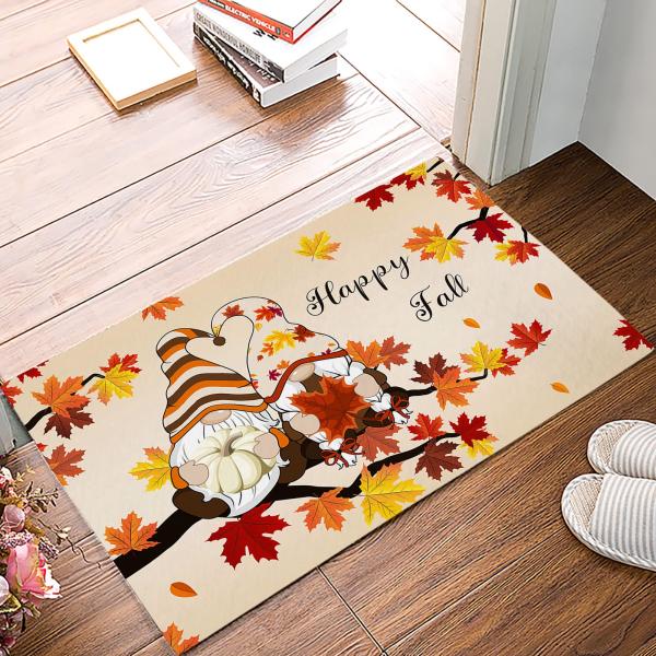 商品名:  Doormat Indoor Entrance Home Decor Door Mat,Thanksgiving Floor Rugs for Kitchen, Bathroom, Pumpkin Gnomes Orange O...
