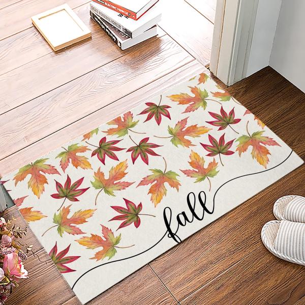 商品名:  Doormat Indoor Entrance Home Decor Door Mat,Thanksgiving Floor Rugs for Kitchen, Bathroom, Fall Maple Leaf Farmhou...