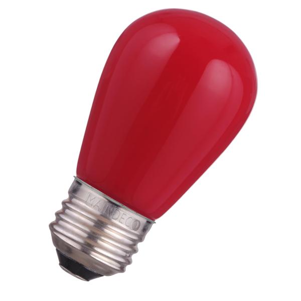 商品名:  MAINDECO 6 Pack S14 Red Opaque Glass Bulb,11W Equivalent Ceramic LED Lighting Bulb, E26 Medium Base fit Holiday an...