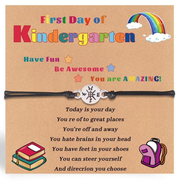 商品名: Vanaure 新学期ギフト 初学期/幼稚園/幼稚園/1年生から4年生までのブレスレット 調節可能な新学期ブレスレット 女の子 男の子, ステンレススチール Vanaure Back to School Gifts,First D...