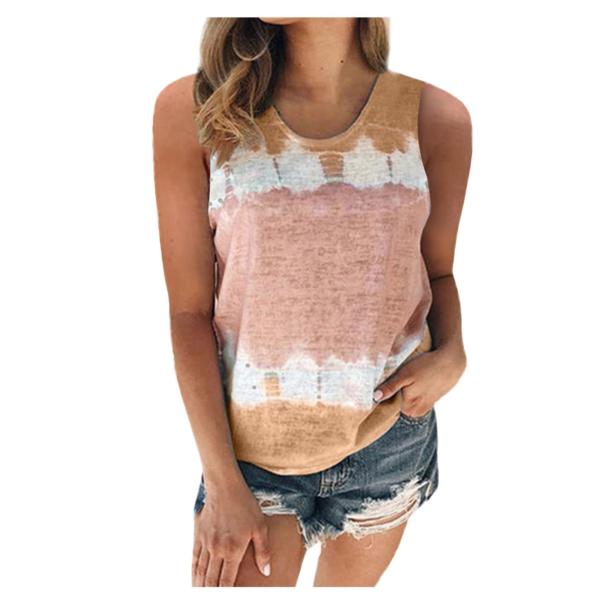 商品名:  Kenvina Womens Tank Tops Summer Loose Crewneck Vest Tie-dye Printed Casual Basic T-Shirts Fashion Breathable Sleev...