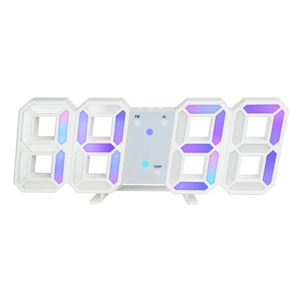 商品名: WOORI カラー切替式 3D RGB LED デジタル時計 機能強化 カレンダー/アラーム/温度表示/明るさ調整/自動半照ナイトライト WOORI Color-Switchable 3D RGB LED Digital Cloc...
