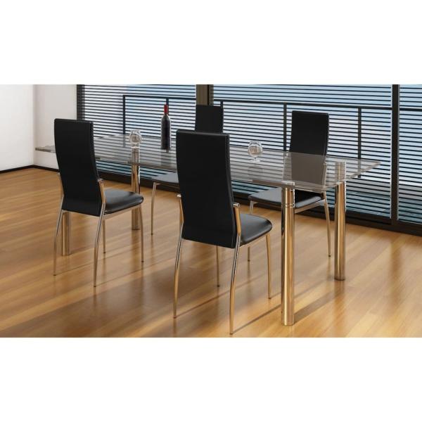商品名:  MNISDFL Lounge Chair Office Chair Coffee Chair Kitchen Chair Dining Chairs 4 pcs Black Faux Leather Comfy Reading ...