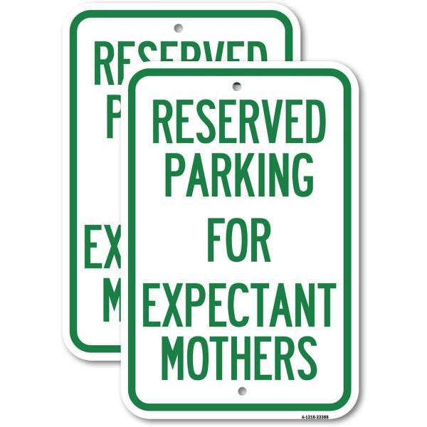 商品名(2 Pack) Parking Reserved for Expectant Mothers | 12"" X 18"" Heavy-Gauge Aluminum Sign | Rust Free Aluminum, Weather...