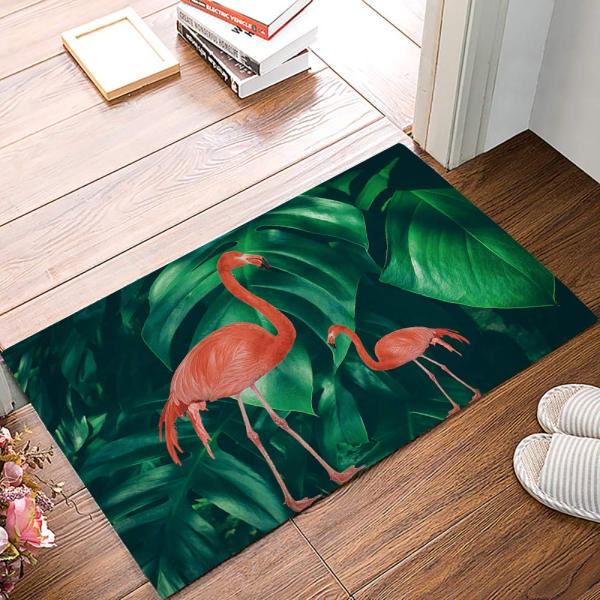 商品名:  Doormat Kitchen Bathroom Rug Floor Door Mat, Tropical Plants Palm Coconut Tree Flamingo Non Slid Indoor Outdoor En...