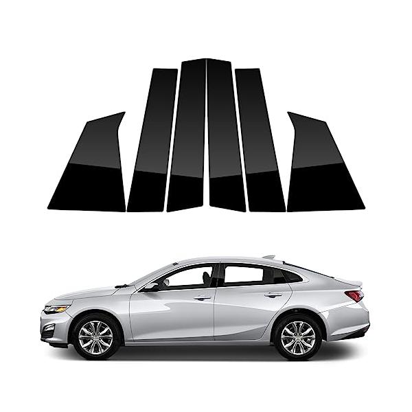 商品名:  ACLONG Glossy Black Stainless Steel Pillar Posts Door Window Trim Fit for Chevrolet Malibu 2016 2017 2018 2019 202...