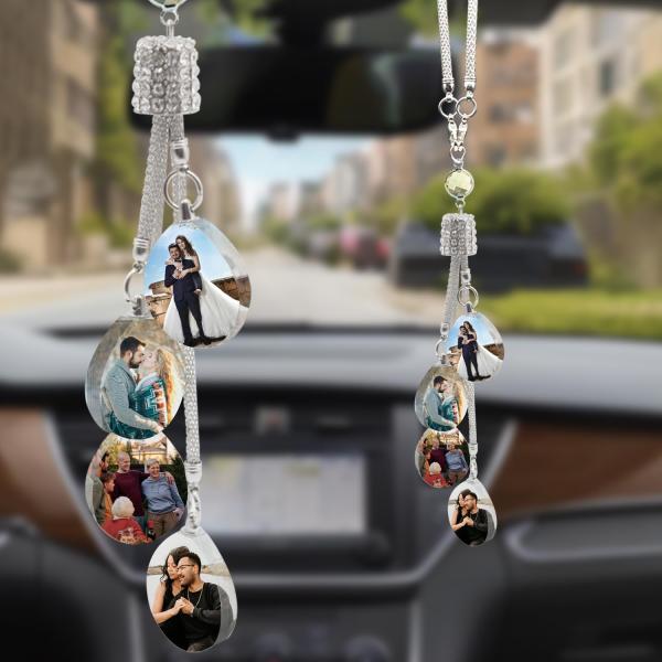 商品名: パーソナライズ フォト クリスタル 車 吊り下げオーナメント インテリア カスタム カーアクセサリー 女性 男性 バレンタインデー ギフト 彼女/彼へのペンダント 吊り下げフォトフレーム 車用 Personalized Photo...