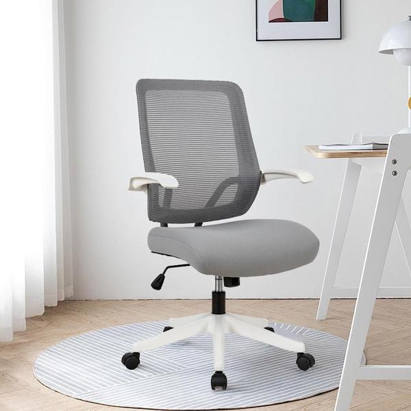 商品名Home Office Desk Chair with Flip Up Armrest, Lumbar Support, Sponge Seat, Breathable Mesh Mid Back Computer Chair, Sw...