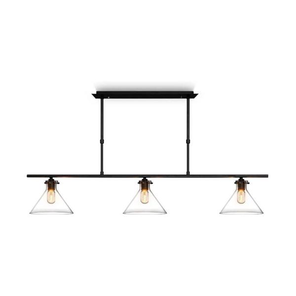 商品名:  MAXTED E27 Ceiling Suspension Lighting Industrial 3-Lights Pendant Lighting Glass Kitchen Island Hanging lamp, Fix...