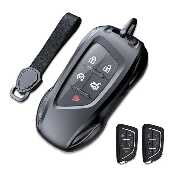 商品名:  Zinc Alloy Metal Car Key Fob Case Accessories Compatible for Cadillac Escalade CT4 CT5 2020-2022 3/4/5/6-Buttons S...