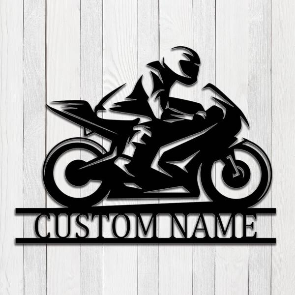 商品名Personalized Motorcycle Metal Sign, Custom Family Last Name, Motorcycle Sign, Front Door Decor, Motorcyclist Gift，8-2...