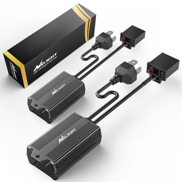 商品名Nilight H4/9003 LED CANbus デコーダー - ちらつき防止ハーネス エラーフリー 抵抗コンデンサ LED ヘッドライト電球用 2個パックNilight H4/9003 LED CANbus Decoder - ...