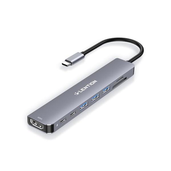 商品名: LENTION 4K@60Hz 8in1 USB C ハブ CB-CE18s 100W PD給電 Micro SD/SDカードリーダー USB 3.0 高速データ転送 HDMI 2.0 Type-C タイプc 変換アダプタ スリム...