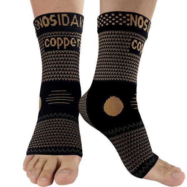 商品名:  NOSIDAK Copper Ankle Support Brace for Women (Pair) Ankle Compression Socks with Arch Support for Plantar Fasciiti...