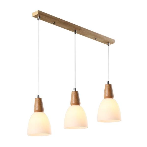 商品名:  MAXTED 1-2-3-Lights Modern Simple Glass Suspension Light Nordic Creative Cafe Solid Wood Pendant Light Fashion Din...