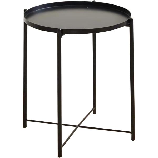 商品名End Table Round Modern Home Metal Non-Skid Side Table Coffee Tea Table Nightstand for Indoor Room Bed Room,Black,42 *...