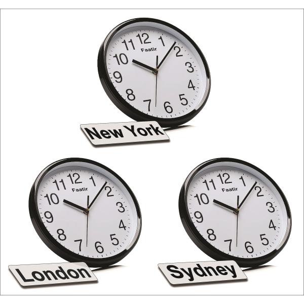 商品名: Faatir Stay in Sync with The World: マルチタイムゾーン壁掛け時計 Faatir Stay in Sync with The World: Multi Time Zone Wall Clocksブ...