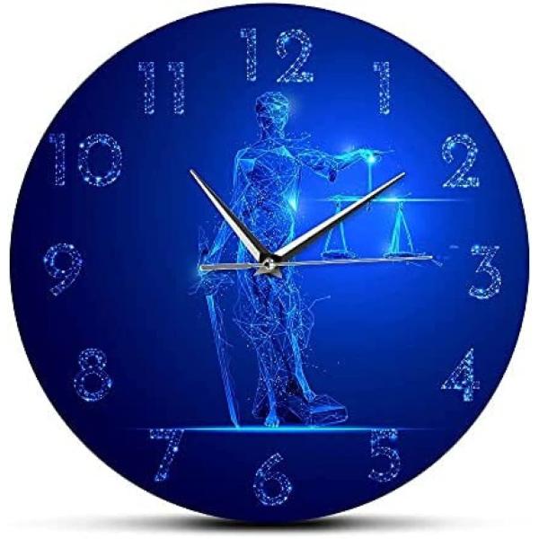 商品名:  Modern Wall Clock Polygonal Themis Justice Goddess Wall Clock Legal Law Office Home Decor Futuristic Justice Law J...