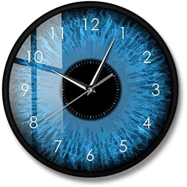 商品名:  Blue Eyes Iris Opticianry Wall Clock Weird Macro Reptilian Eyeballs Eye Designed Home Decor Clock Eye Doctor Ophth...
