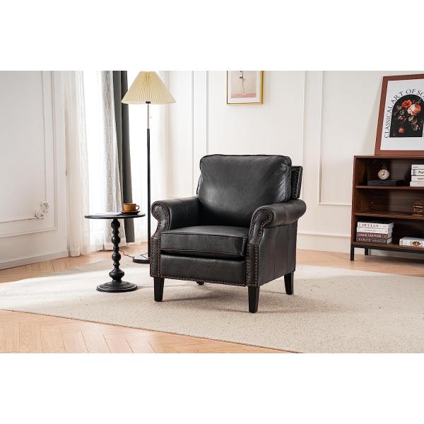 商品名NewCosmos Confortable Armchair with Copper Nails Leather air (Dark Brown),Single seat Designer,Living Room Leisure Ch...