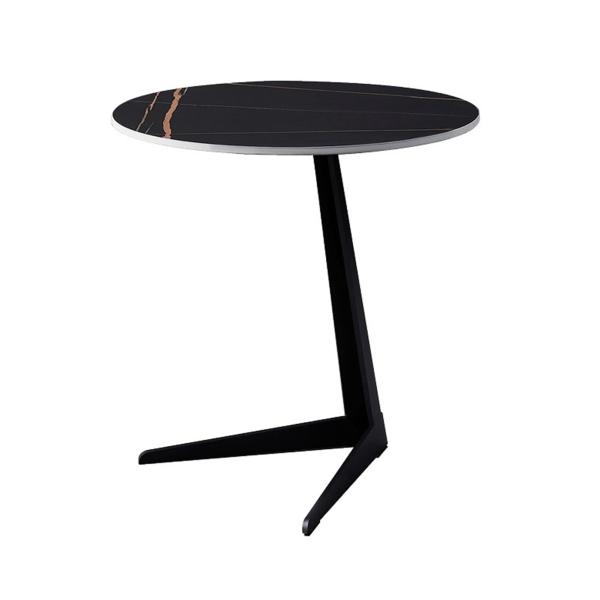 商品名:  Modern Coffee Table Round Coffee Table with Metal Stand Slate Desktop Small Coffee Table Sturdy Center Table Tea T...