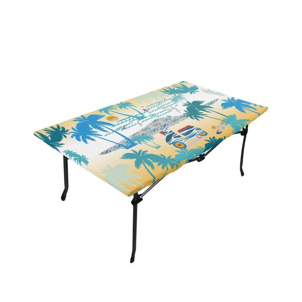 商品名:  Summer Beach Fitted Table Cover for 6ft Rectangle Tables Coconut Tree Motorcycle Elastic Edge Waterproof Tableclot...