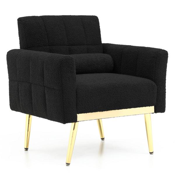 商品名:  Dolonm Accent Chair with Gold Legs, Modern Teddy Living Room Chair, Upholstered Single Sofa Armchair for Bedroom, ...