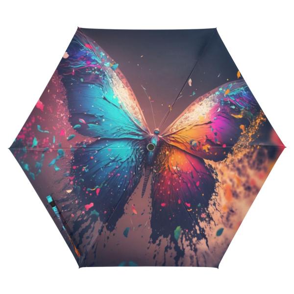 商品名:  ZENWAWA Travel Umbrella Auto Open and Close, Rain Windproof UV Protection Automatic Umbrellas Abstract Colorful Bu...