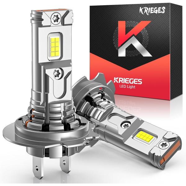 商品名Fahren Krieges H7 LED ヘッドライト電球 6500K ホワイト チップ16個 20000LM 超高輝度 1:1 ハロゲンサイズ アダプター不要 オールインワン 簡単プラグアンドプレイ H7 LED電球 冷却ファン付...