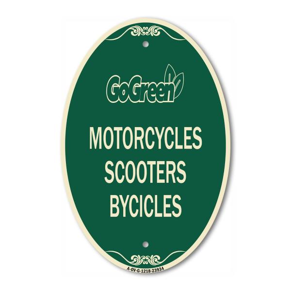 商品名:  SignMission Designer Oval Series Sign - Go Green Sign Go Green - Motorcycles Scooters Bicycles | Green &amp; Tan 1...
