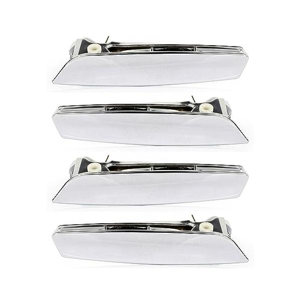 商品名: ECCPP インテリアドアハンドル 2007-2013 キャデラック用 エスカレード用 外装交換用 フロントリアドライバー 左助手席右ドアハンドル 4個 クロム 19299865 19299865 ECCPP Interior D...