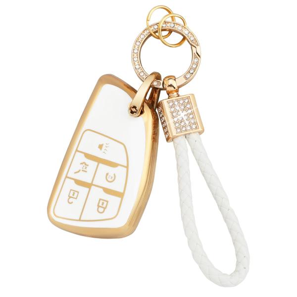 商品名:  PIFOOG Key Fob Cover for Chevrolet Chevy Buick 5 Button Car Smart Keys Shell Case Glitter Key Chain Full Covers fo...