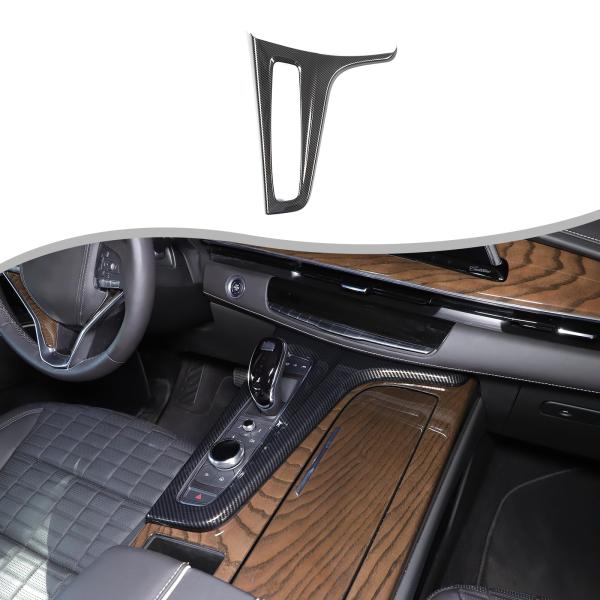 商品名: ギアシフトパネルトリムカバー キャデラックエスカレード2021-2023、カーギアシフターコンソールアンチスクラッチパネルフレーム装飾ステッカー保護インテリアアクセサリー(カーボンファイバーパターン) Gear Shift Pan...