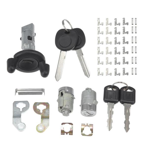 商品名: Hihaha No.704600 フロントイグニッションスイッチ ドアロックシリンダー 鍵付き 取り付け金具 シボレーシルバラード1500 2500 99-00用 ステアリングロックシリンダー メタル 1セット シルバートーン H...