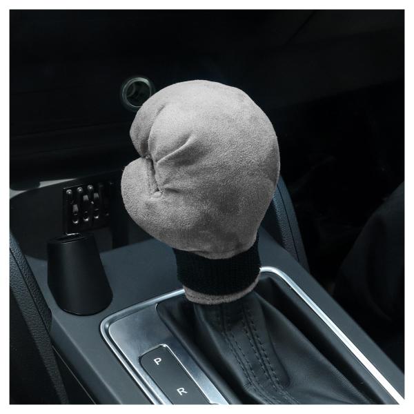 商品名: Aokdom 車用ギアシフトカバー ユニークなボクシングシフトノブカバー 車のインテリアアクセサリーの装飾と保護 柔らかいプラッシュスティックシフトカバー 車 トラック SUV マニュアル/自動シフトノブ付き グレー Aokdom...