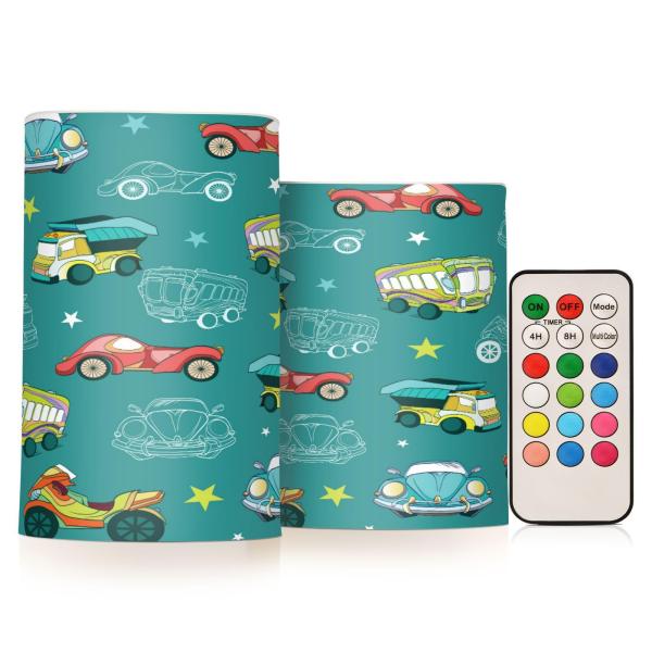 商品名:  Boccsty 2 Pcs Flameless Candles Bus Car Transport Vehicles Electric Fake Candle Trucks Motorcycles Color Changing ...