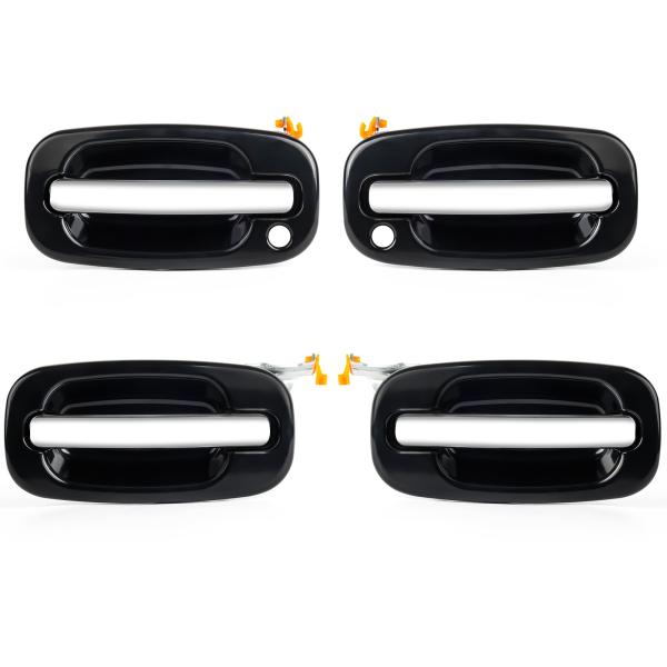 商品名: Ferding 4個 外装ドアハンドルセット フロントリアドライバー&amp;助手席側交換用 キーホール付き 1999-2007 シボレー シルバラード アバランチ サバーバン キャデラック エスカレード タホ GMC シエラ ユ...