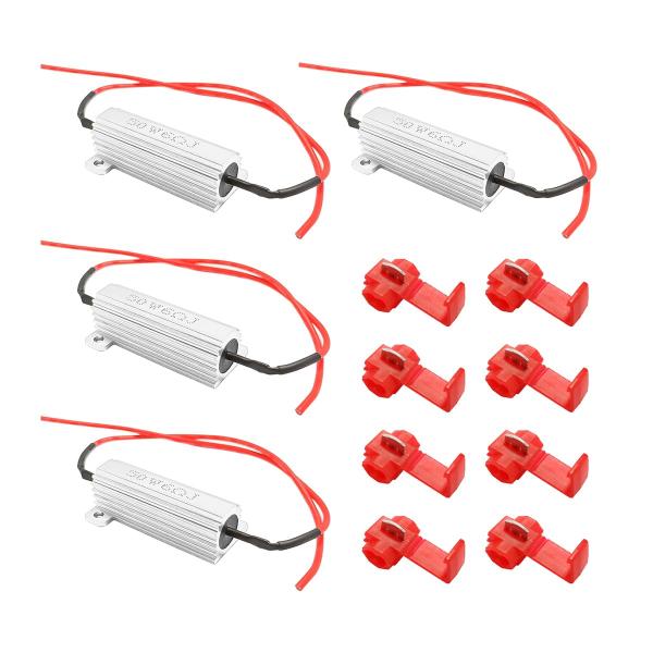 商品名: zipelo LED負荷抵抗器 4個 50W 6OHM 点滅エラーコード警告キャンセラーTクランプ付き カーアクセサリー LEDバルブを修正 高速ハイパーフラッシュ ウィンカーリレーハーネスアダプター ちらつき防止 (シルバー) ...