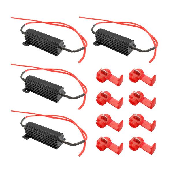 商品名: zipelo LED負荷抵抗器 4個 50W 6OHM 点滅エラーコード警告キャンセラーTクランプ付き カーアクセサリー LEDバルブを修正 高速ハイパーフラッシュ ウィンカーリレーハーネスアダプター ちらつき防止 (ブラック) ...