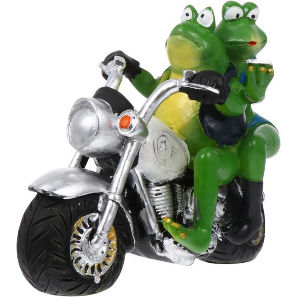 商品名FUNOMOCYA Frog Motorcycle Toy Animals Cowboy Decor Outdoor Tabletop Decor Resin Mini Frogs Wild Animal Figures Toy Mi...