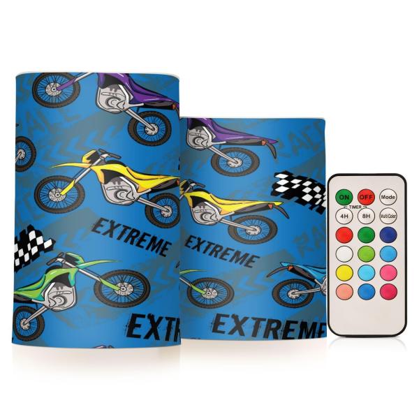 商品名:  Boccsty 2 Pcs Flameless Candles Bright Colorful Motorcycles Electric Fake Candle Color Changing LED Candle Set for...