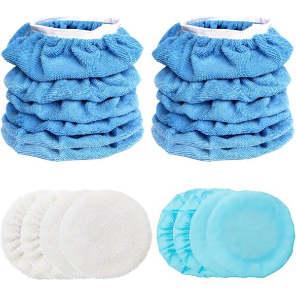 商品名Kewucn 20 PCS Car Buffer Polishing Pads, Fibre Plush Non-Woven Polishing &amp; Waxing Set, 7-8 Inches Auto Waxer Waxi...